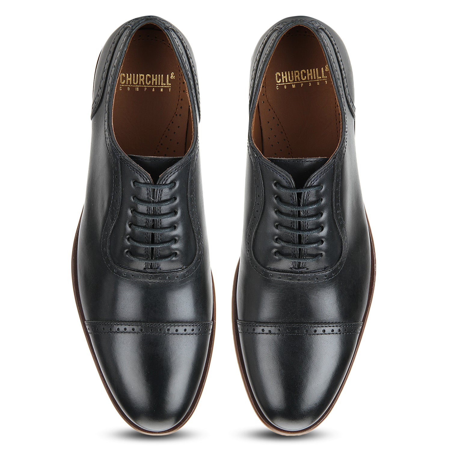 Churchillshoes : Navy Blue Oxford leather shoes online - Men formal ...